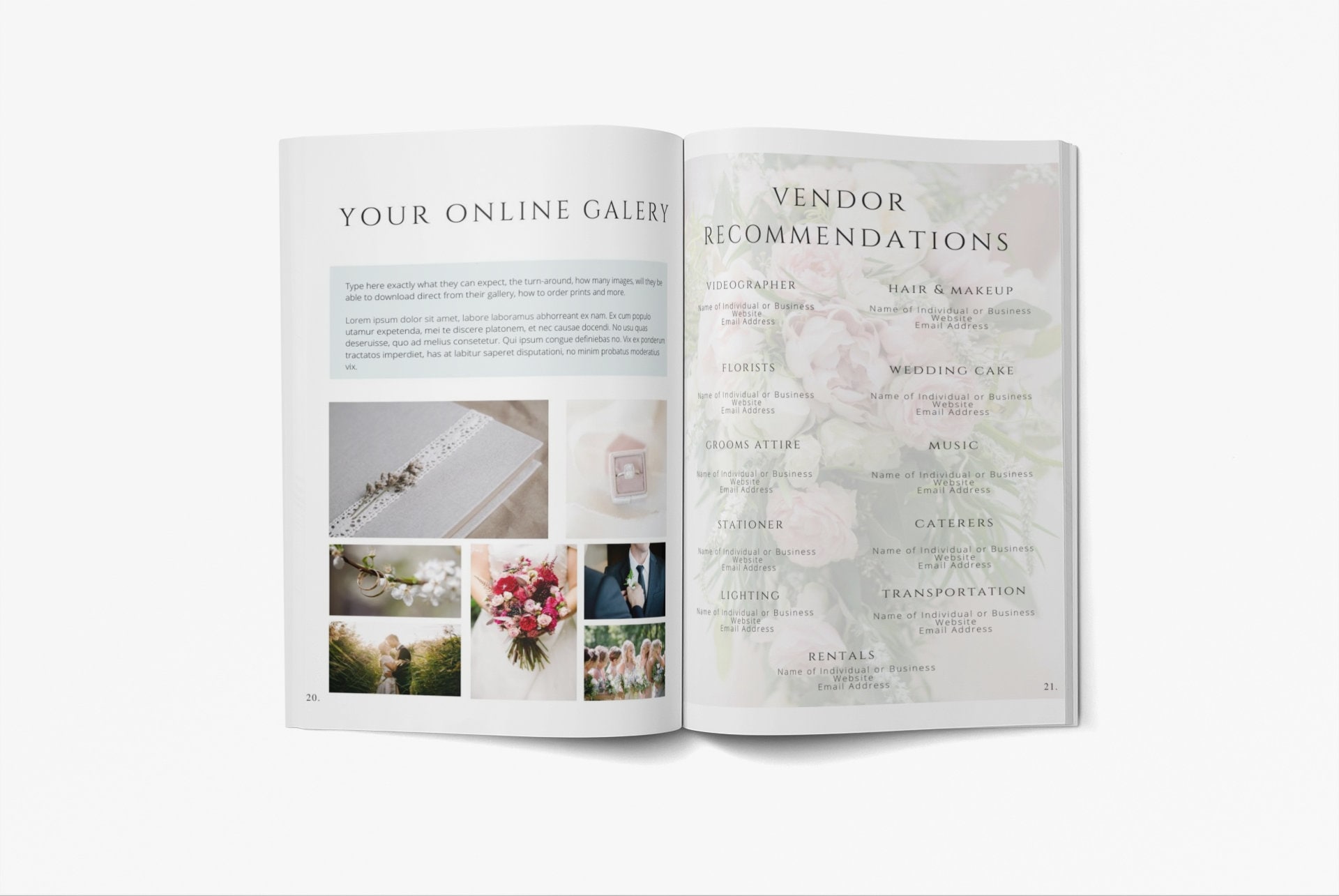 Wedding Client Magazine Template for Photographers Template | Etsy