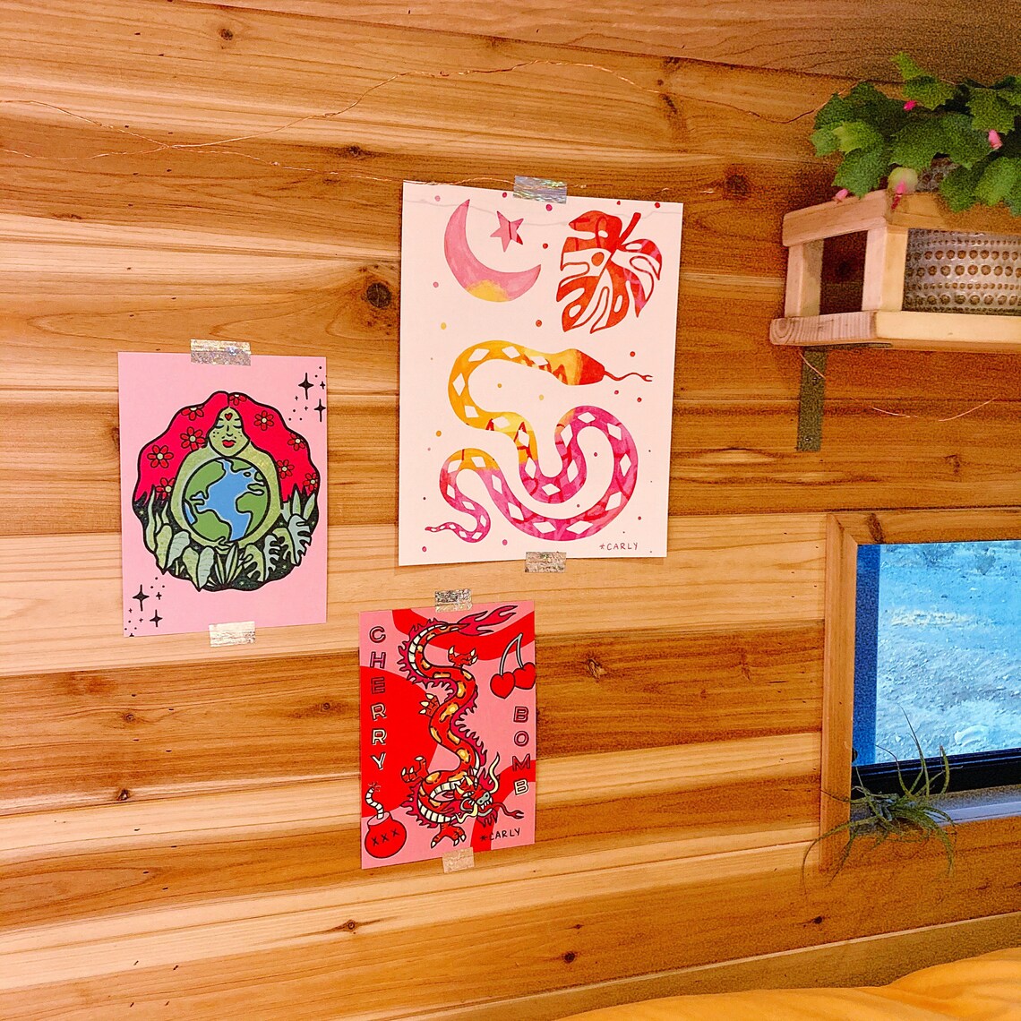 Cherry Dragon Art Print, Gallery Wall Decor - Etsy