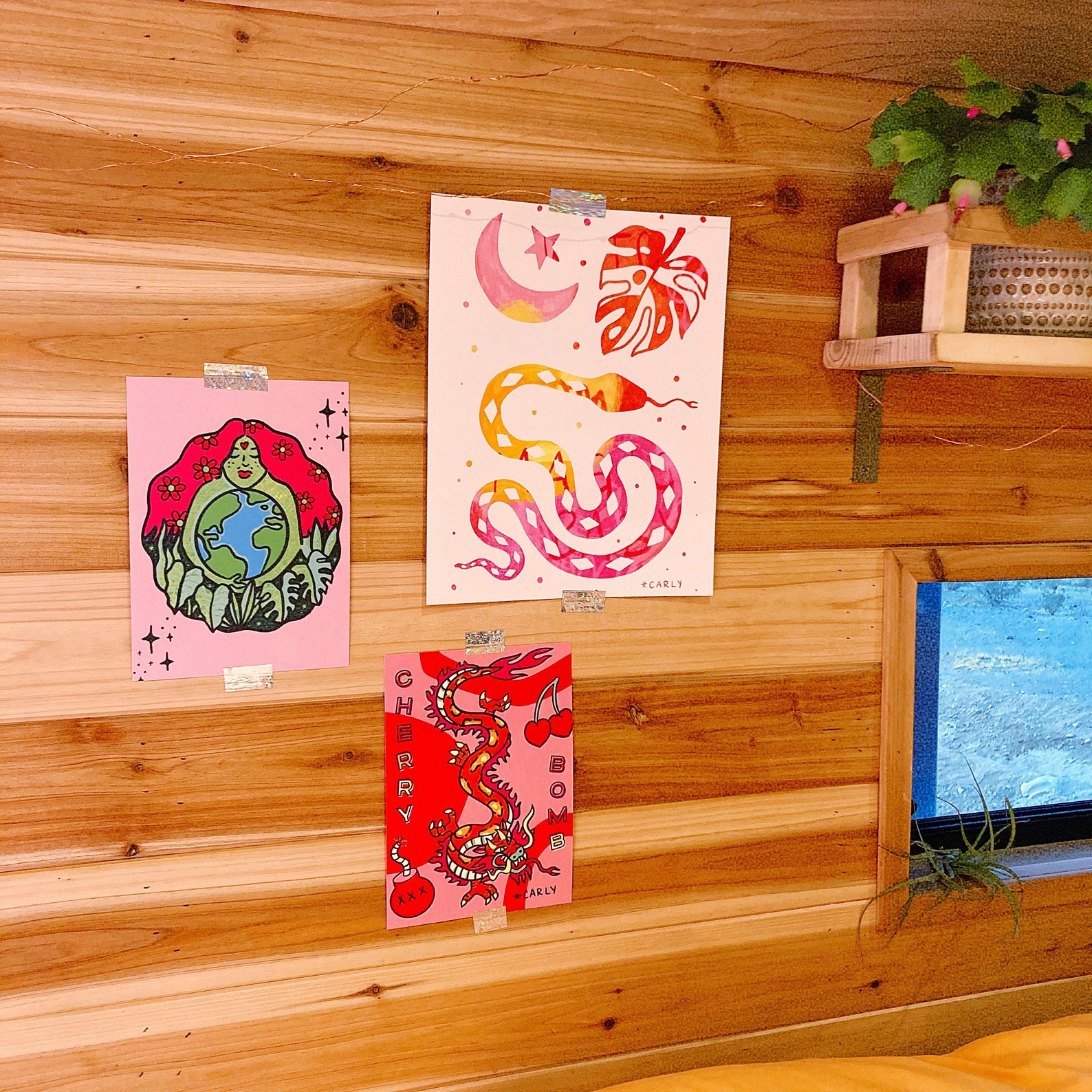 Cherry Dragon Art Print, Gallery Wall Decor - Etsy