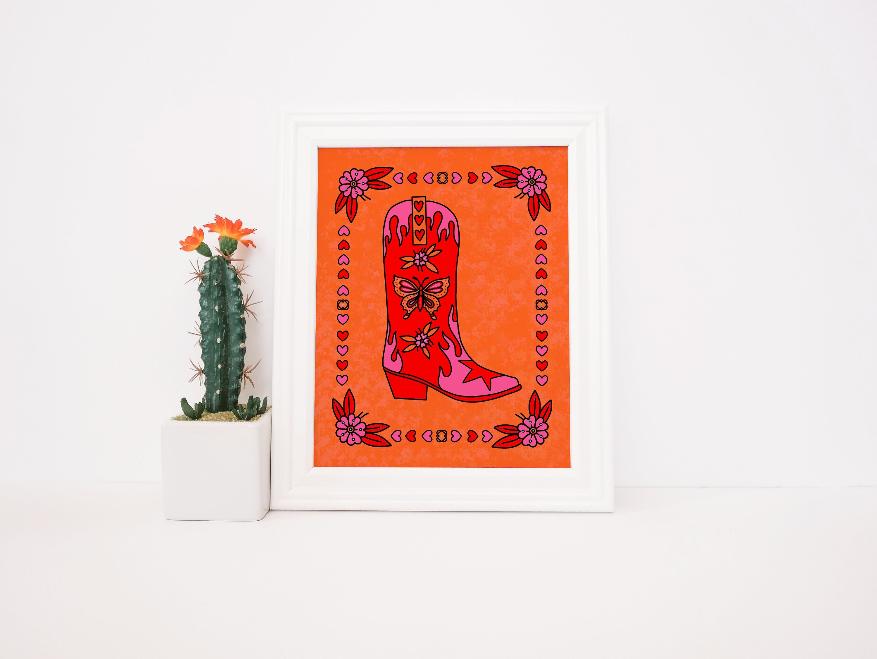 Cowgirl Boots Western Desert Print / Western Art Print / - Etsy