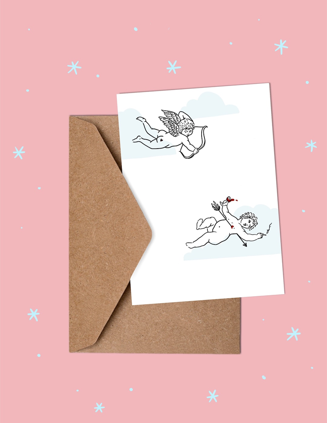 Funny Cupid Valentine's Day Card, Cherub Wine Design - Etsy