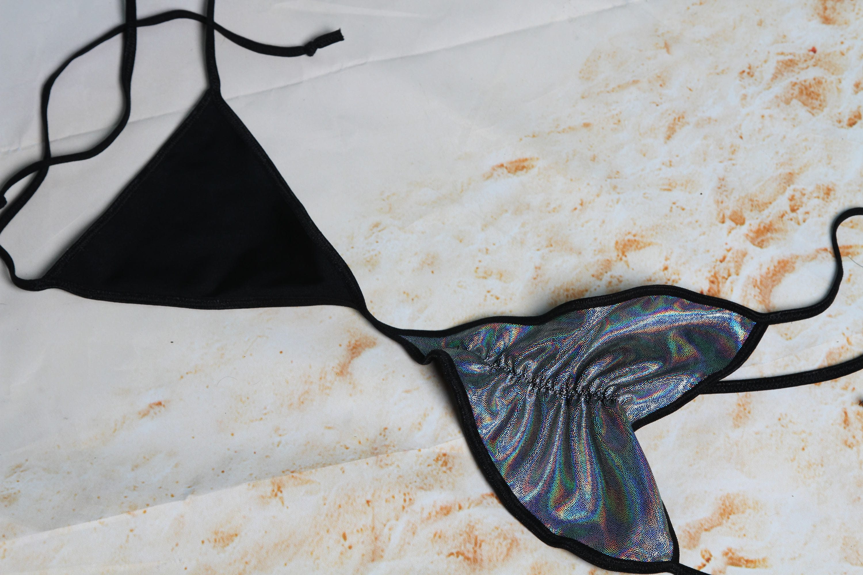 Holographic Silver With Black Trim Full Coverage Top Full - Etsy