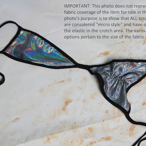 Glittery Baby Blue With Baby Blue Trim Micro Coverage Top Scrunch Butt ...