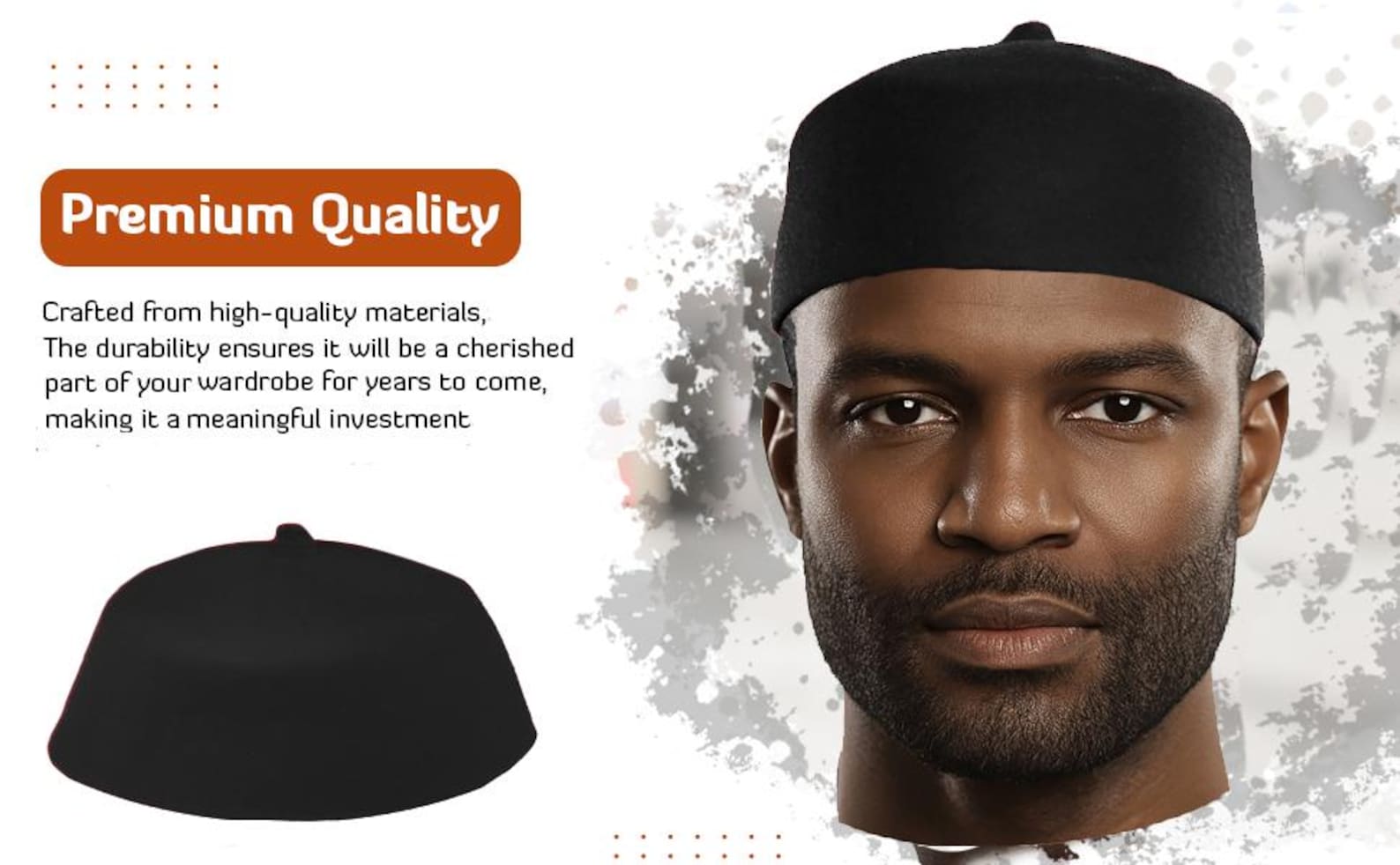 Black Wool Fez Hat for Men – Soft Felt Igbo Cap | Traditional African ...