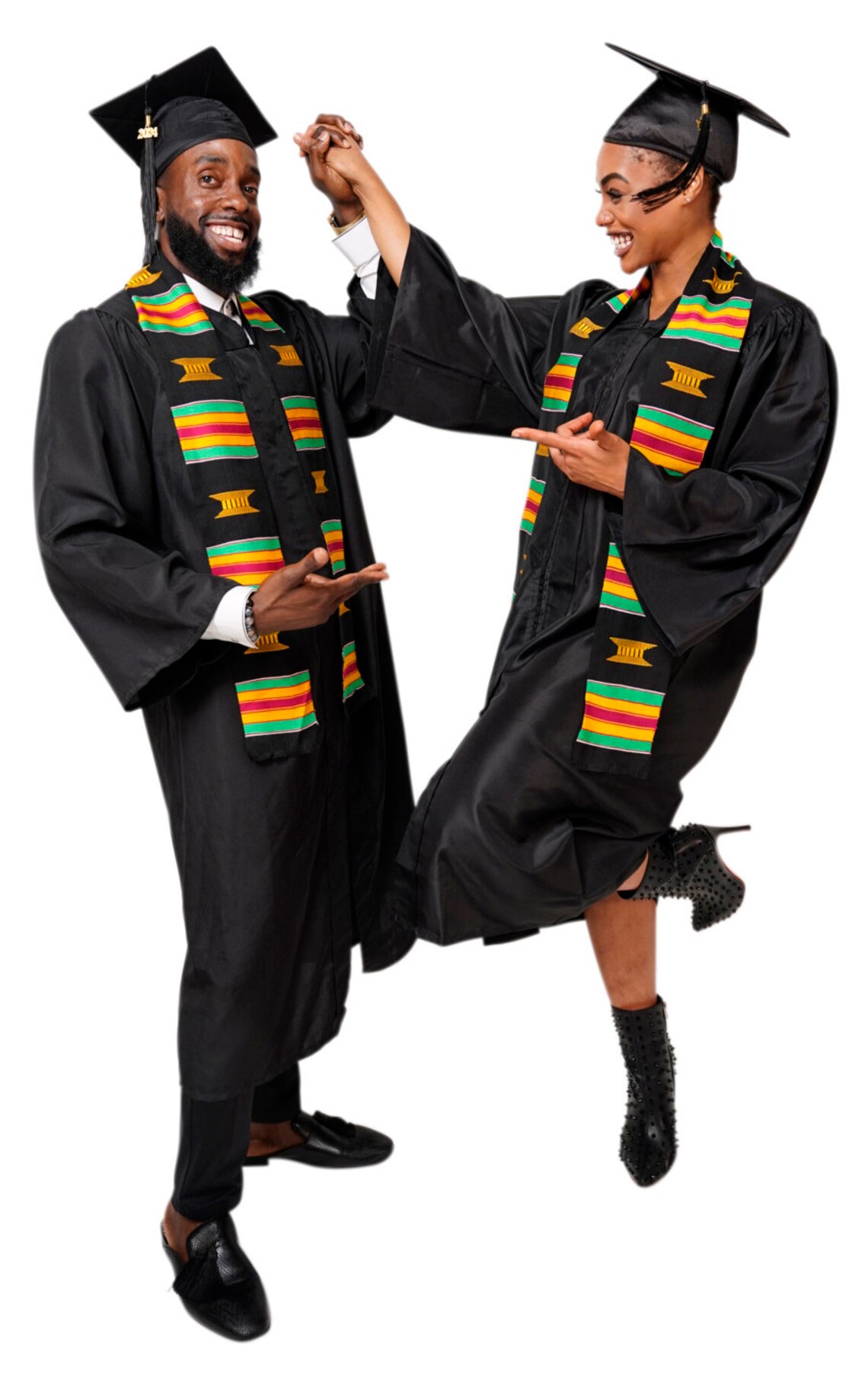 Black and Gold Hand Woven Kente Cloth Graduation Stole / Sash - Etsy