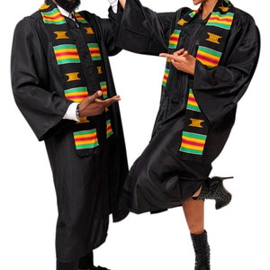 Black and Gold Hand Woven Kente Cloth Graduation Stole / Sash - Etsy
