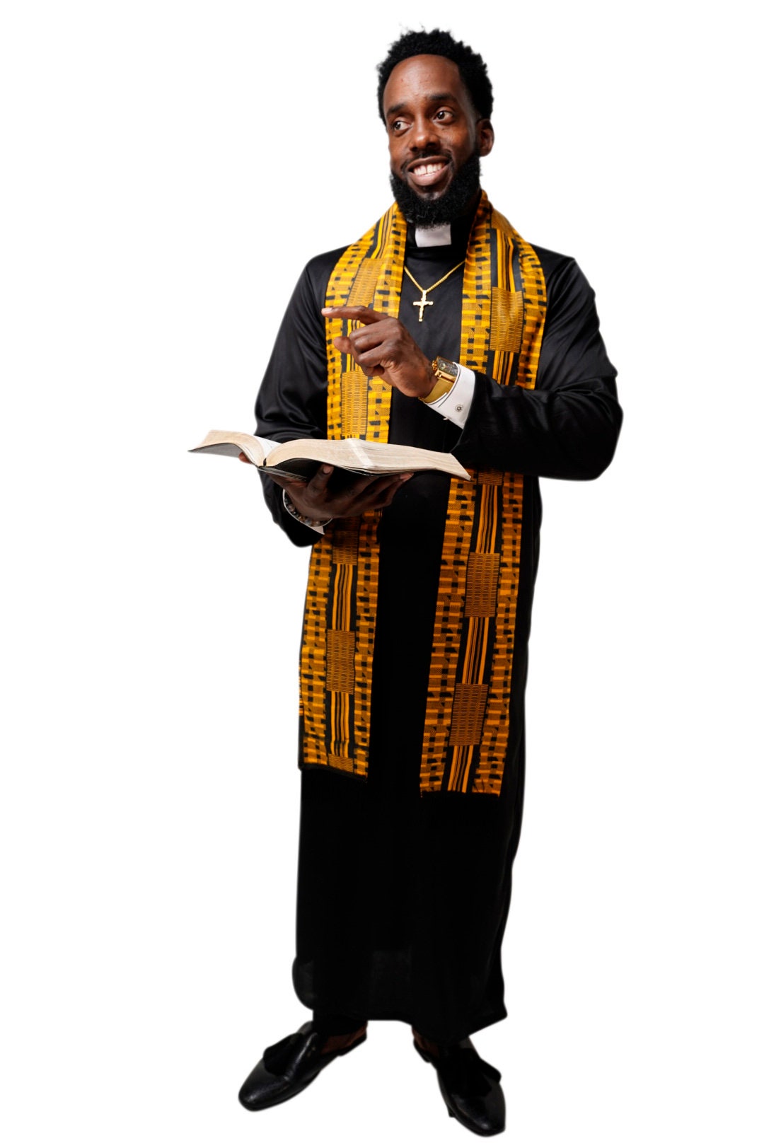 Gold Kente African Print Church Clergy Pastor Choir Stole / Sash With ...