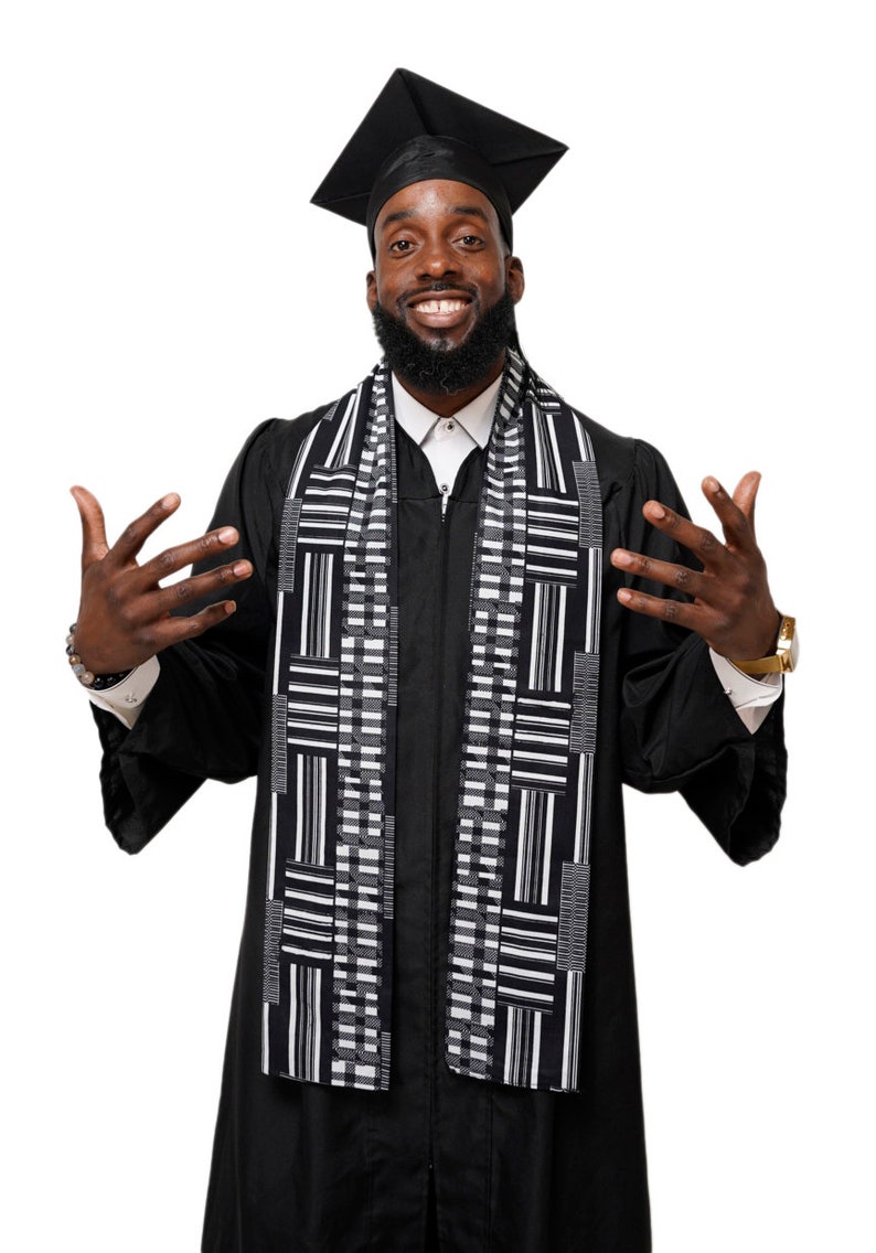 Black and White Kente African Print Graduation Stole/sash - Etsy