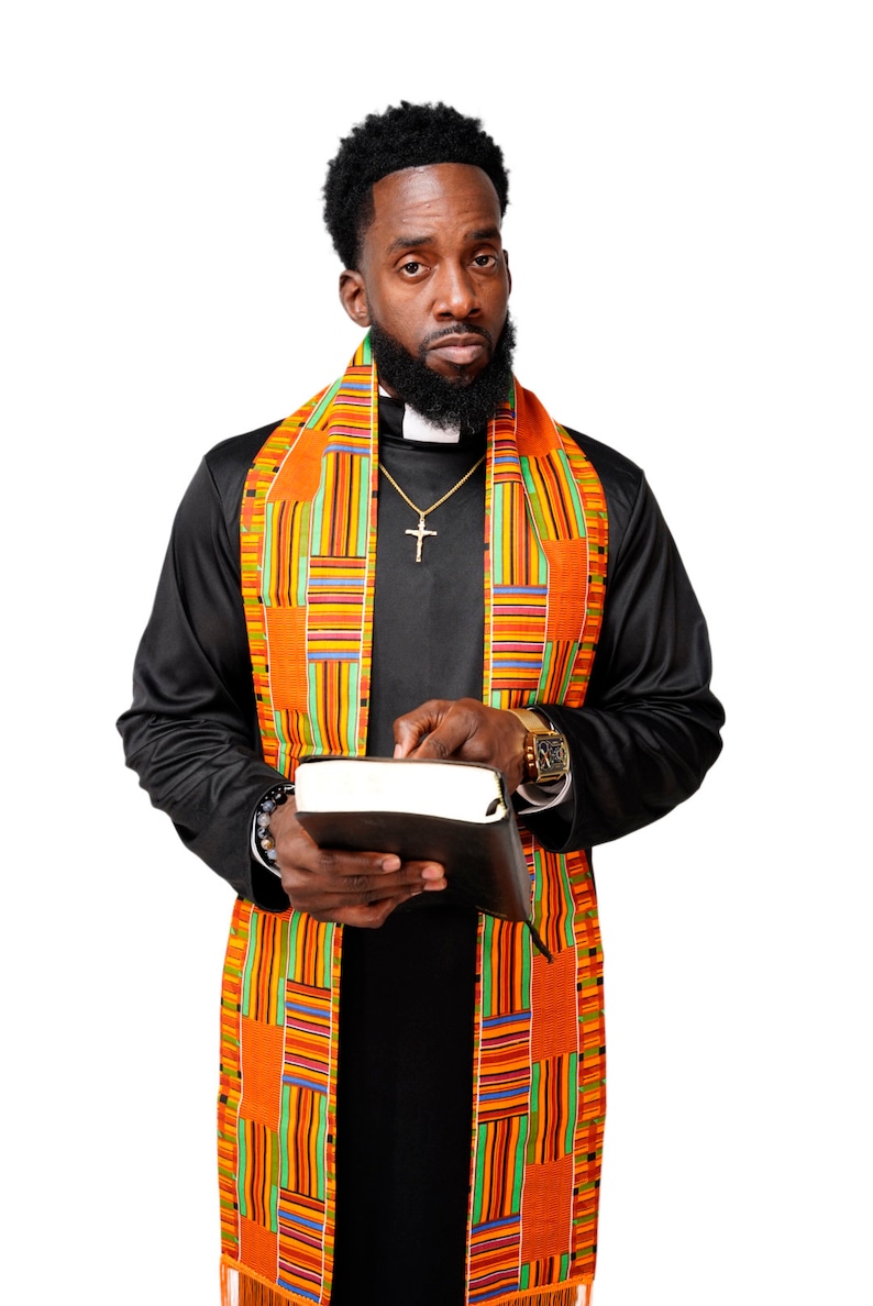 Kente African Print Church Clergy Pastor Choir Stole / Sash With ...