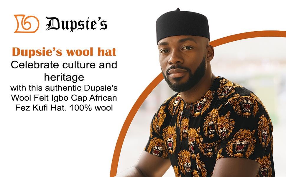 Black Wool Fez Hat for Men – Soft Felt Igbo Cap | Traditional African ...