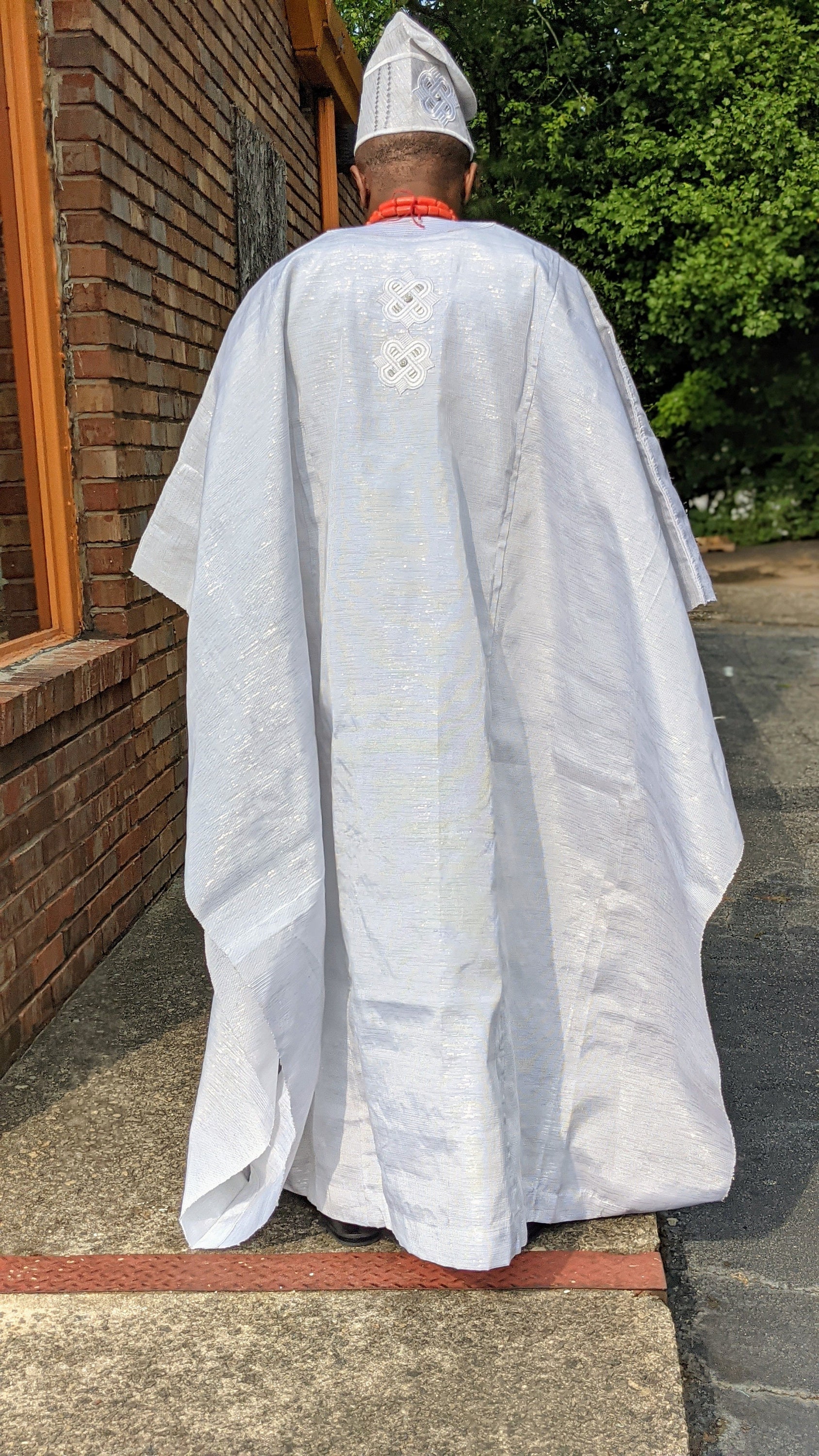All White Oba Aso Oke Agbada Grand Boubou Robe - Etsy