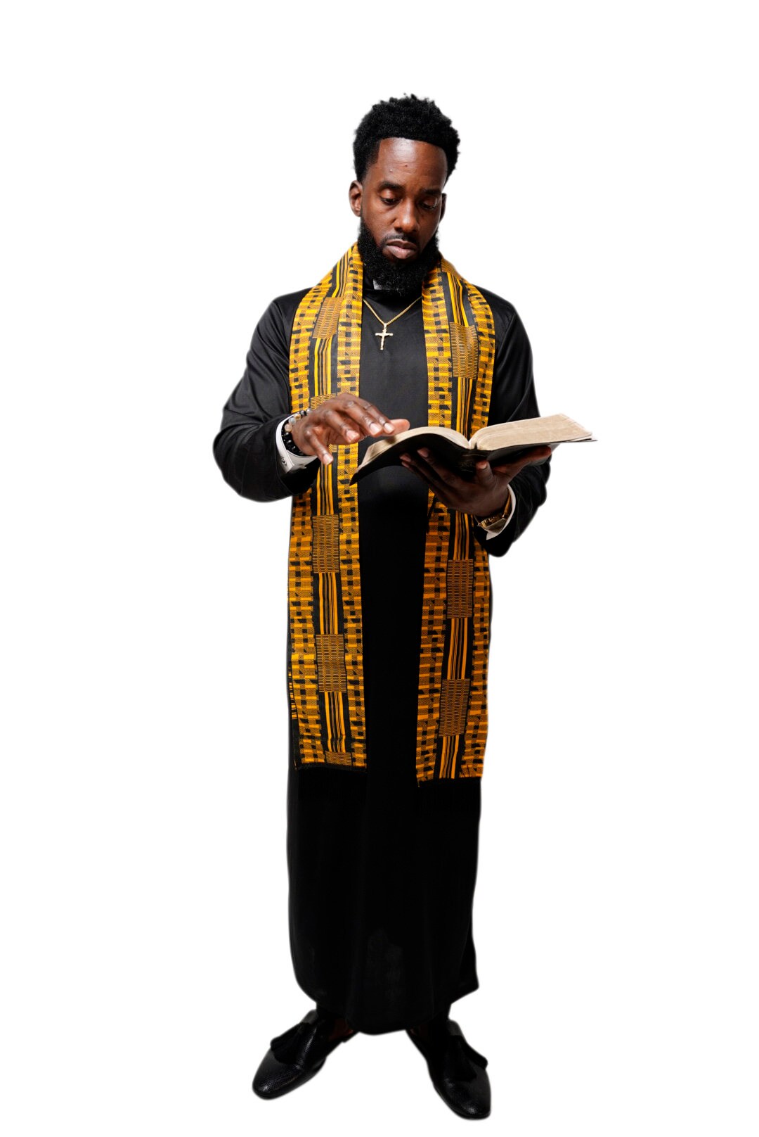 Gold Kente African Print Church Clergy Pastor Choir Stole / Sash With ...