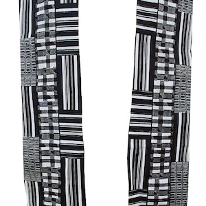 Black and White Kente African Print Church Clergy Pastor Choir Stole ...