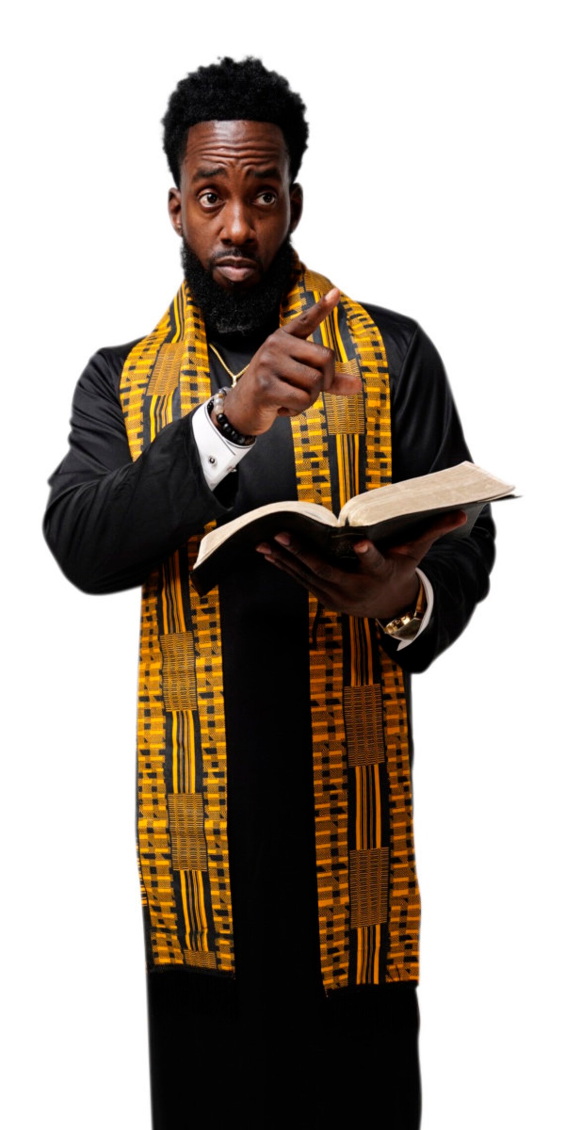 Gold Kente African Print Church Clergy Pastor Choir Stole / Sash With ...
