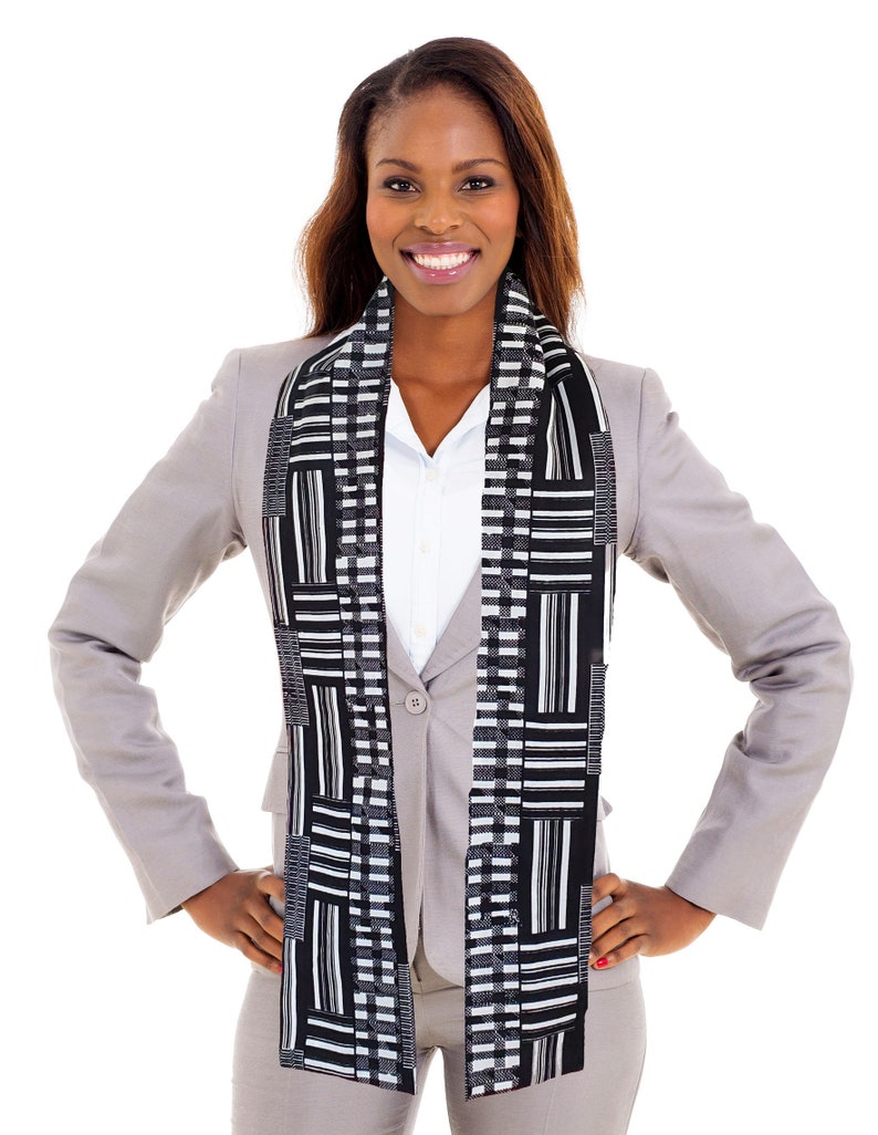 Black and White Kente African Print Stole/sash - Etsy