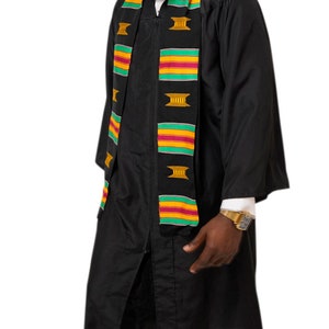 Black and Gold Hand Woven Kente Cloth Graduation Stole / Sash - Etsy