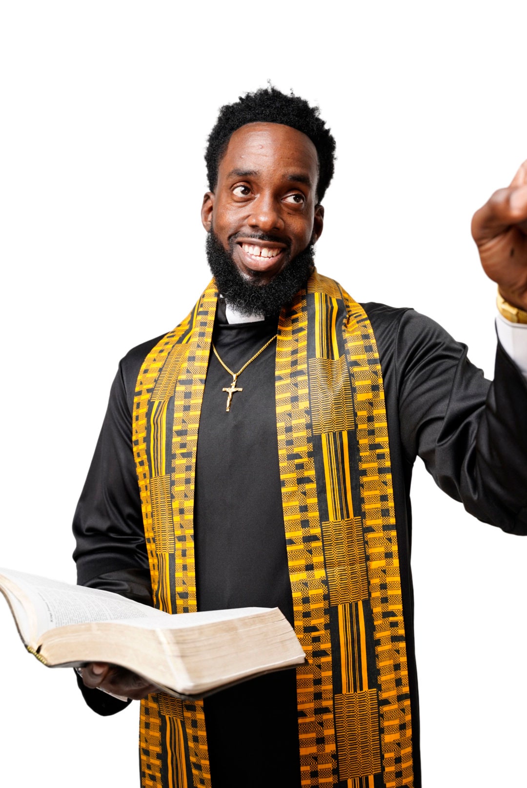 Gold Kente African Print Church Clergy Pastor Choir Stole / Sash With ...