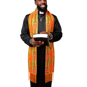Kente African Print Church Clergy Pastor Choir Stole / Sash With ...