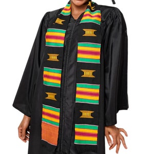 Black and Gold Hand Woven Kente Cloth Graduation Stole / Sash - Etsy