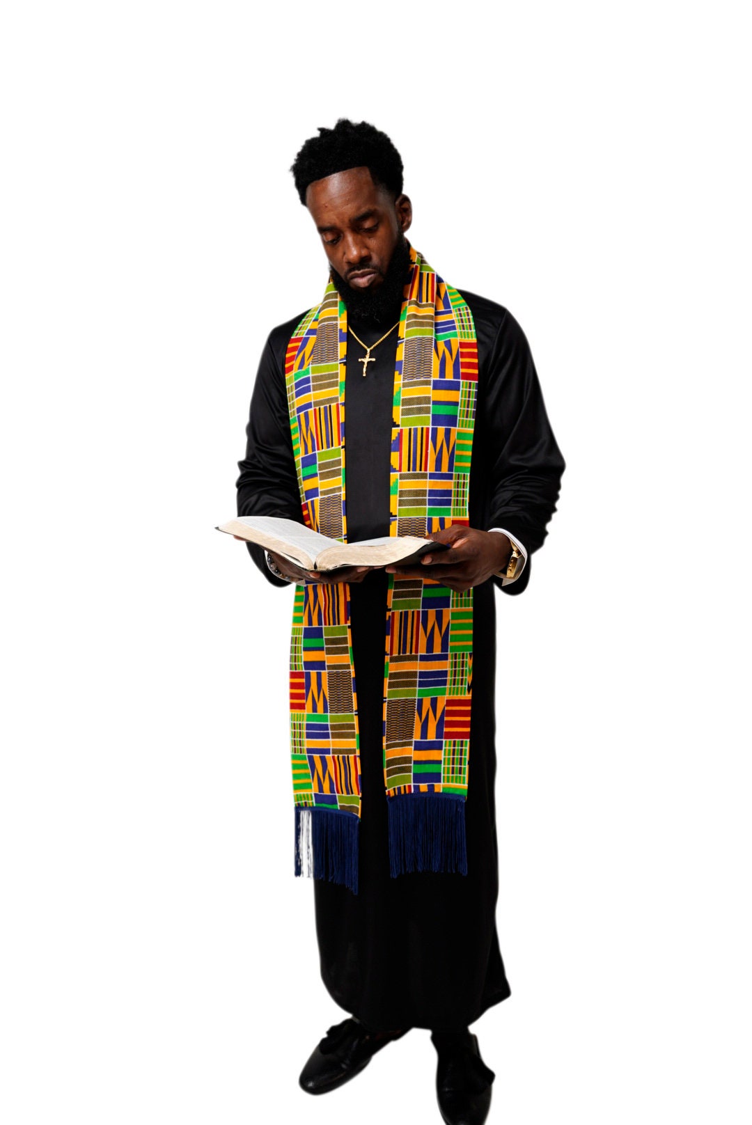 Blue Kente African Print Church Clergy Pastor Choir Stole / Sash With ...