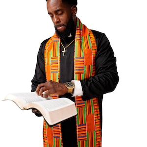 Kente African Print Church Clergy Pastor Choir Stole / Sash With ...