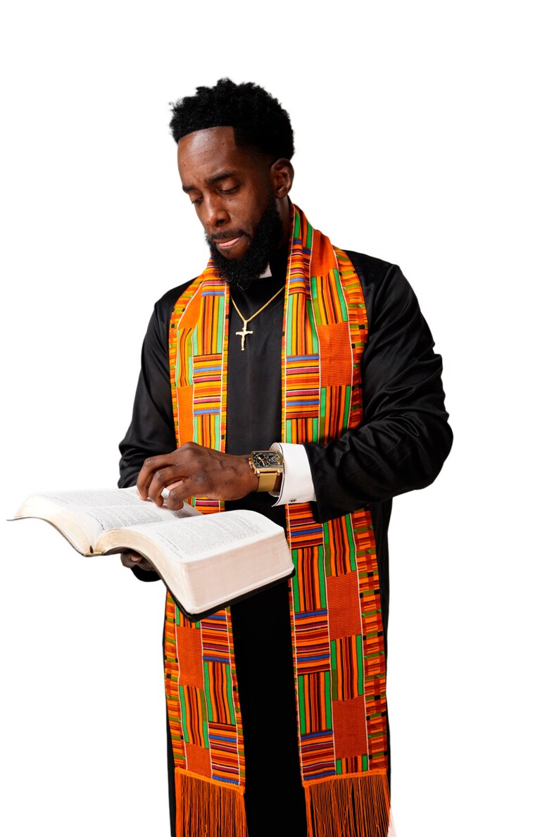 Kente African Print Church Clergy Pastor Choir Stole / Sash With ...