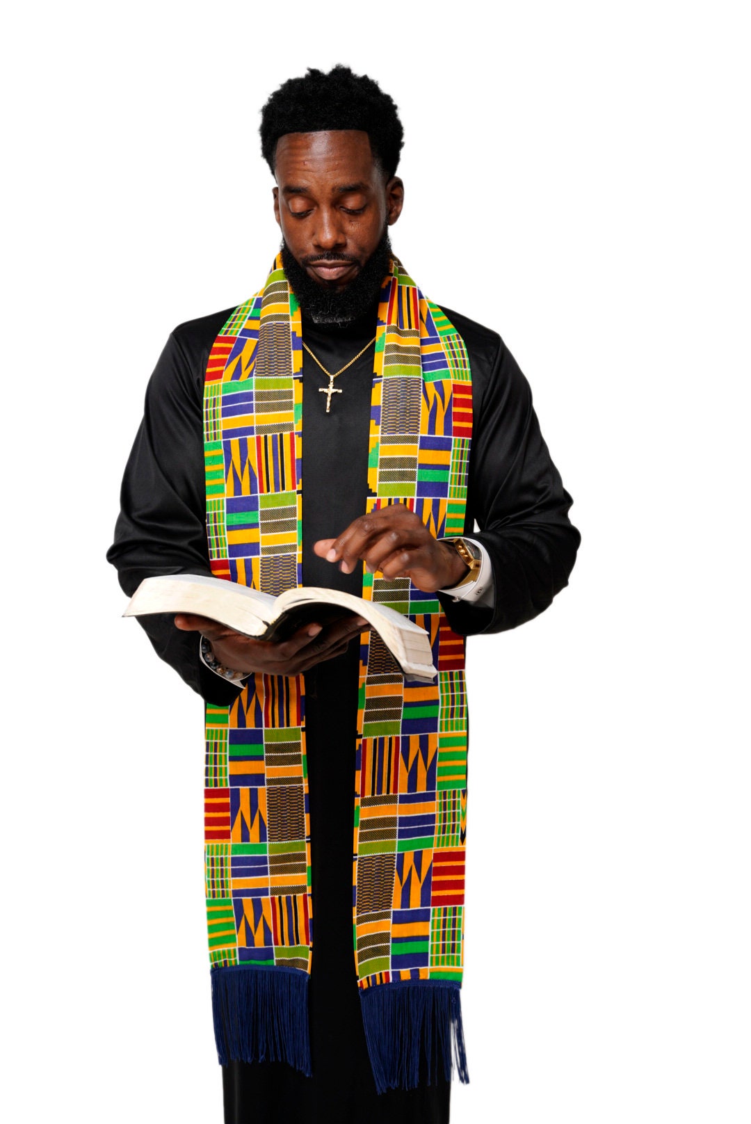 Blue Kente African Print Church Clergy Pastor Choir Stole / Sash With ...