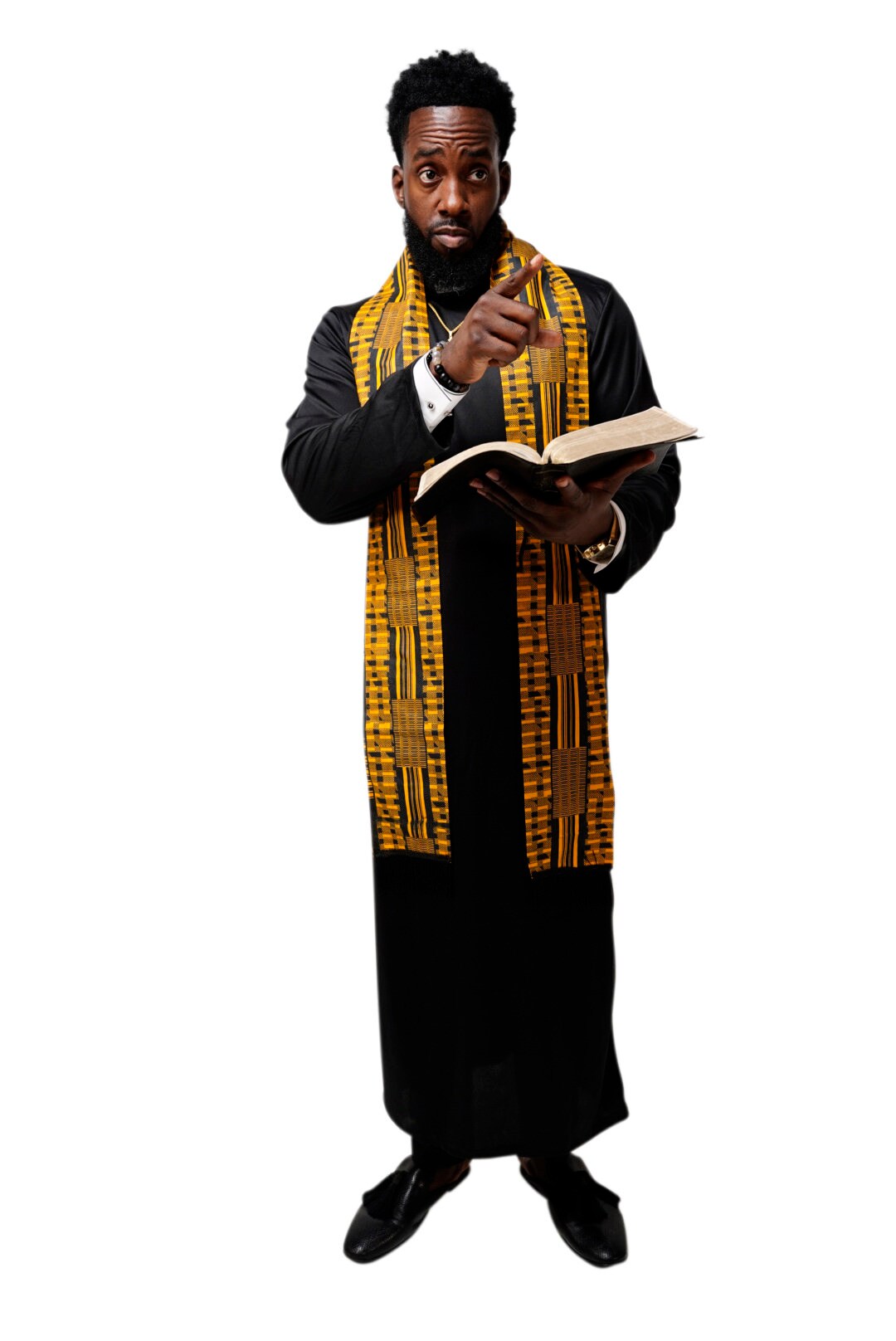 Gold Kente African Print Church Clergy Pastor Choir Stole / Sash With ...