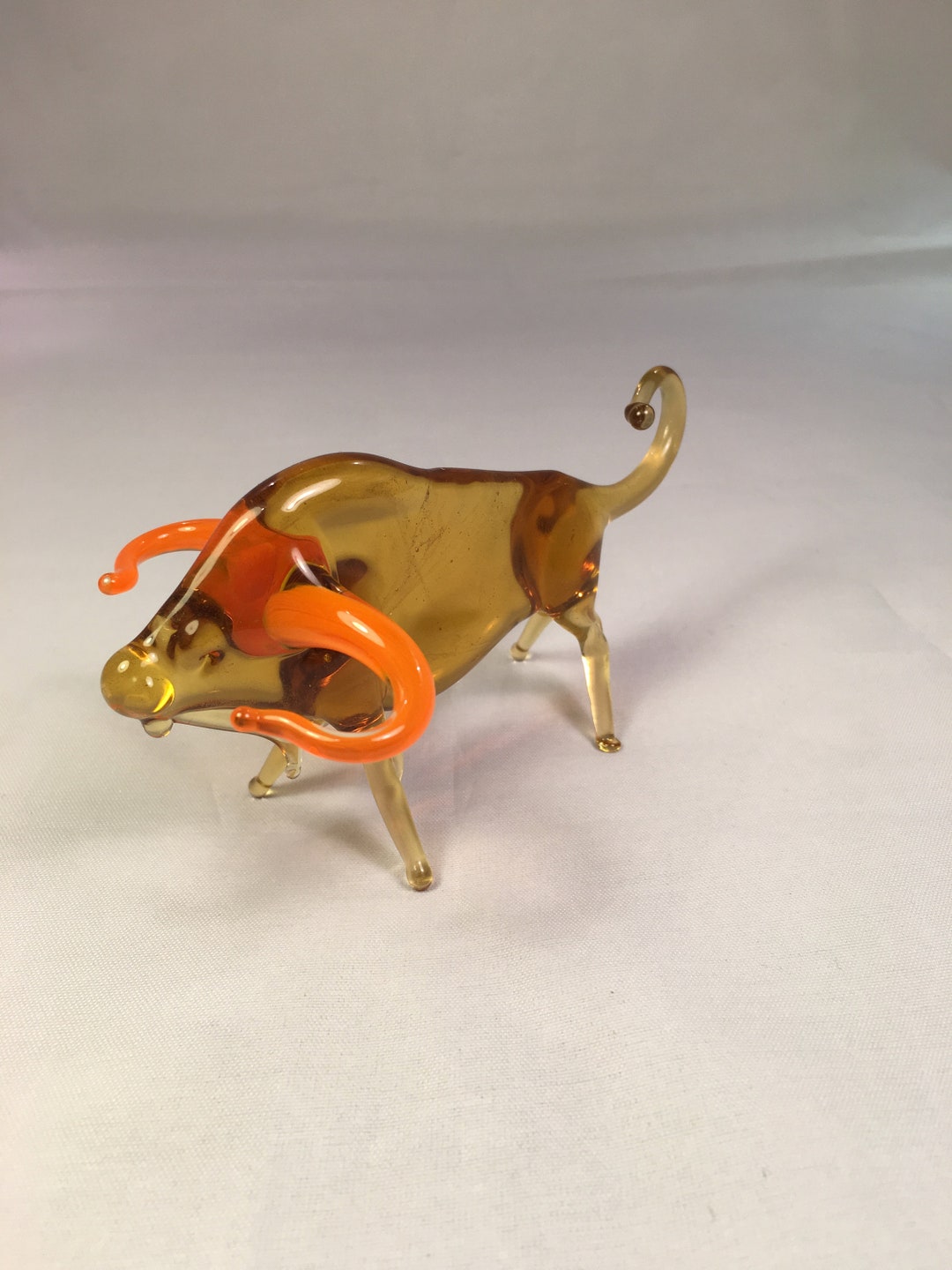 Bull Glass Figurine Handmade - Etsy