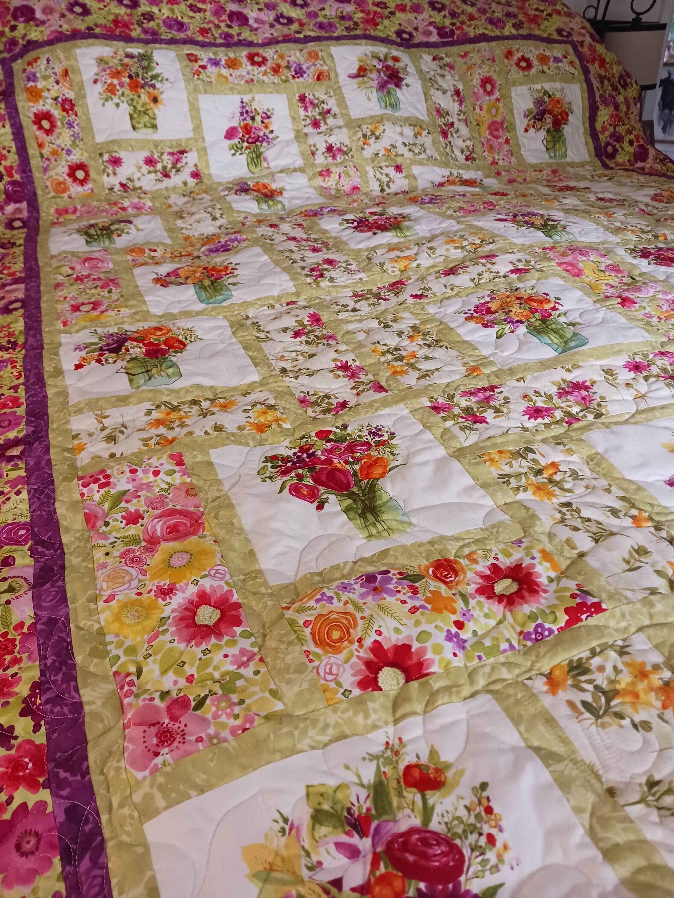 Handmademasonjarbouquetquiltheirloomqualityfarmhousequiltmason ...