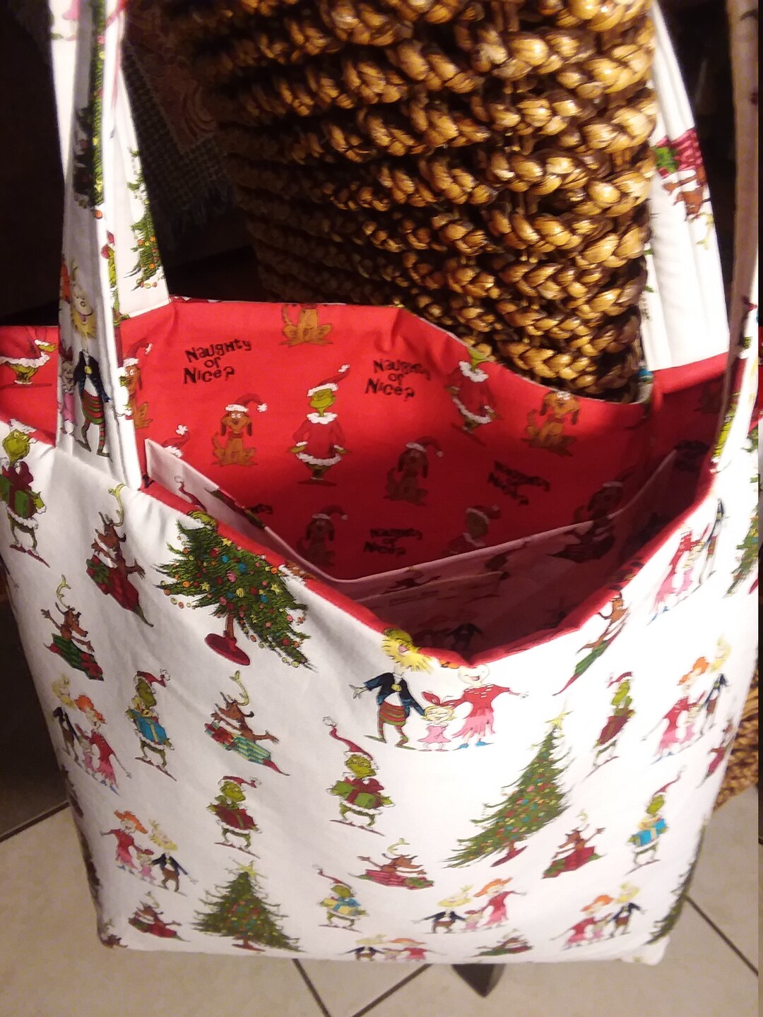 Grinch Tote Bag, Grinch Stole Christmas Satchel,whoville & Grinch Purse ...