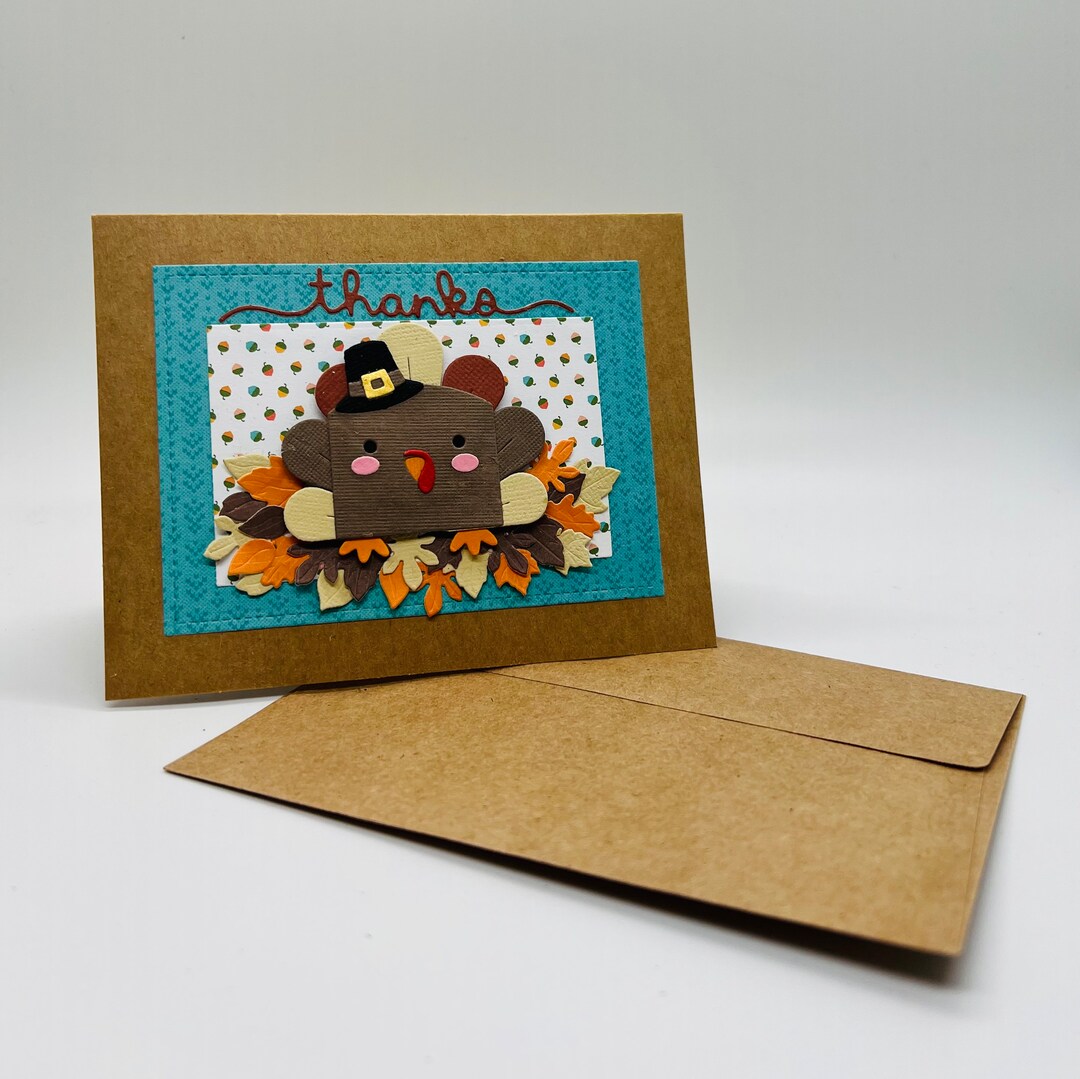 Thanksgiving Card - Thanks You Card Thanksgiving - Turkey Card ...