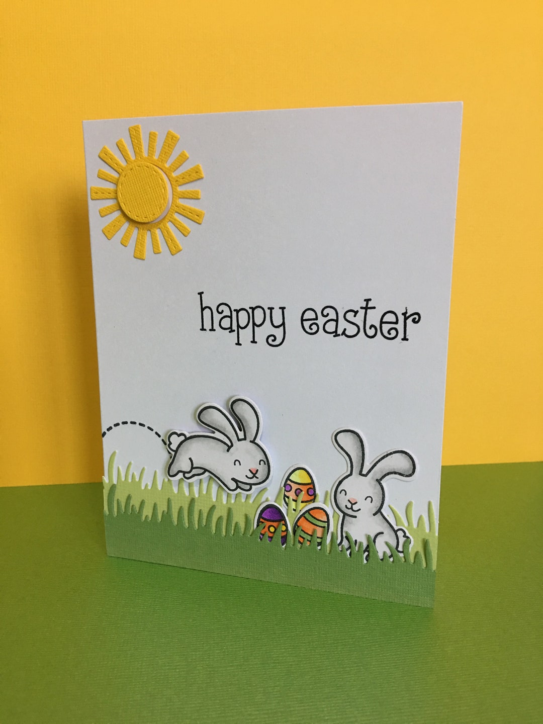 Handmade Easter Card - Easter Bunny Card - Happy Easter Card - Etsy