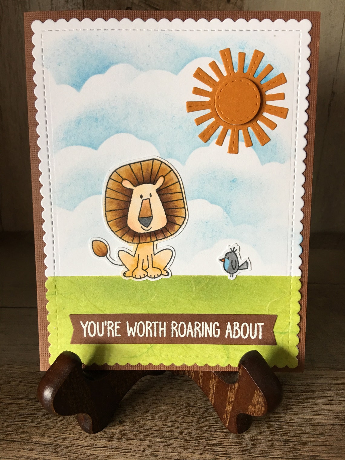 Handmade Card With Lion Encouragement Card Card for Friend - Etsy