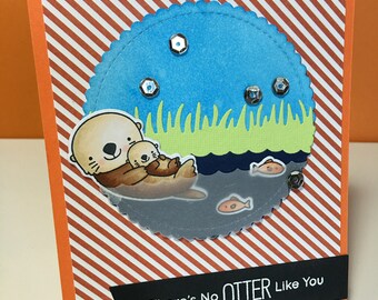 Otter card | Etsy