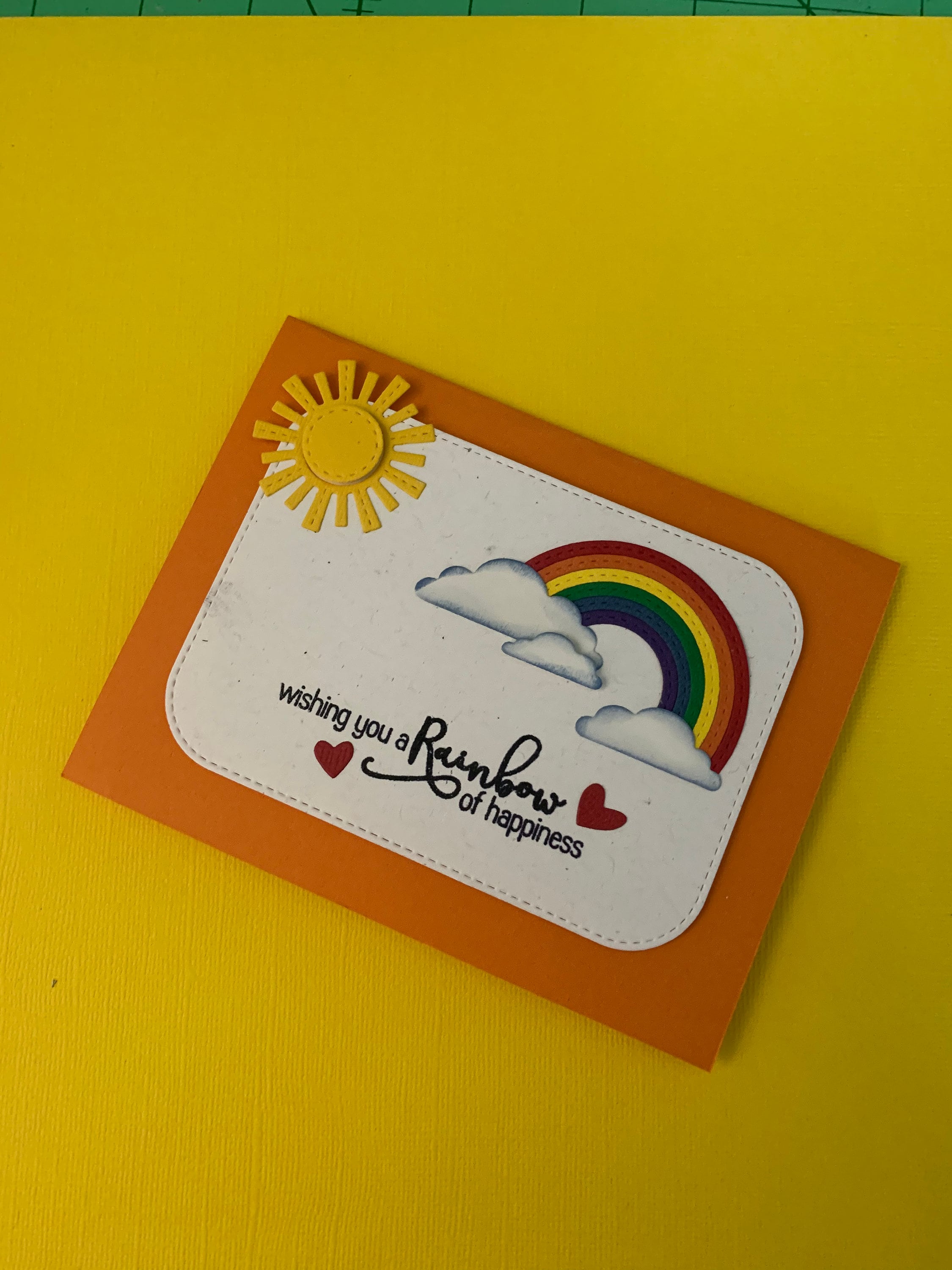 Handmade Rainbow Card Rainbow Card Best Wishes Card - Etsy UK