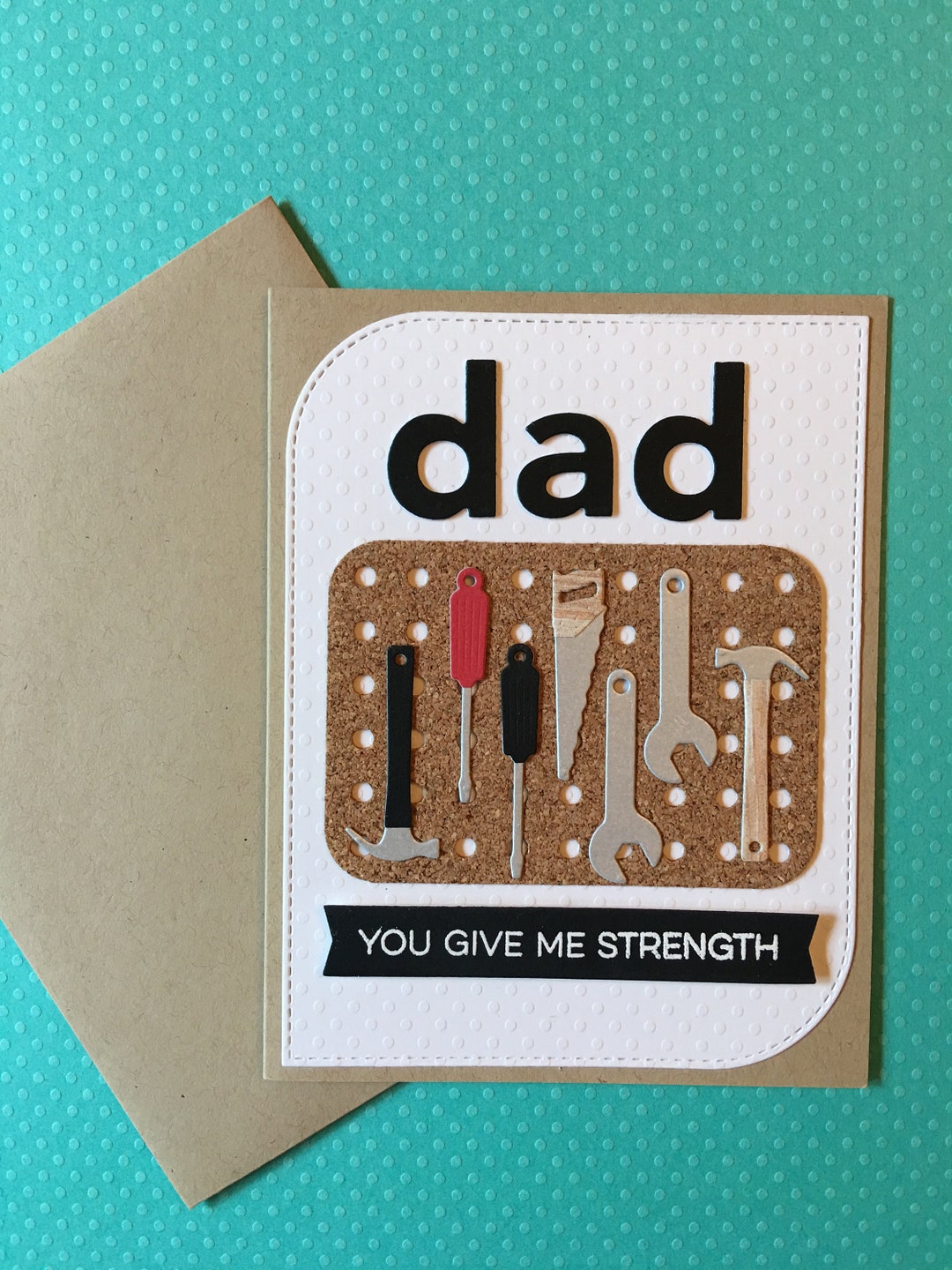 Handmade Father's Day Card: Tools & 'you Give Me Strength' - Etsy