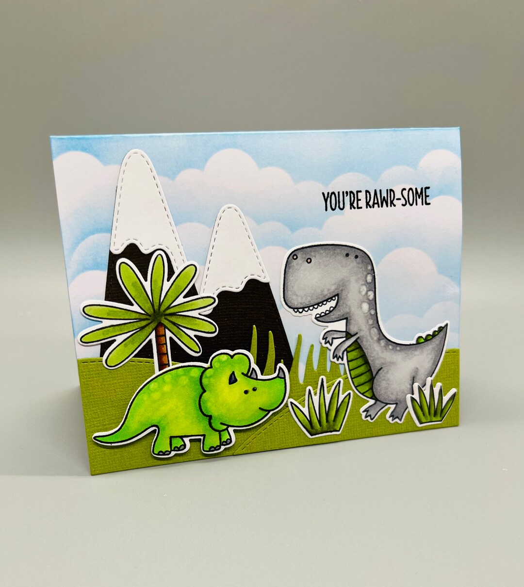 Handmade Dinosaur Friendship Card: Encouragement Card - Etsy
