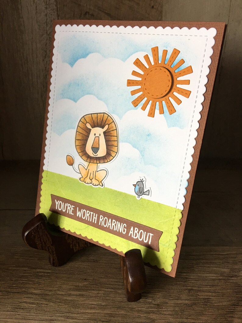 Handmade Card With Lion Encouragement Card Card for Friend - Etsy