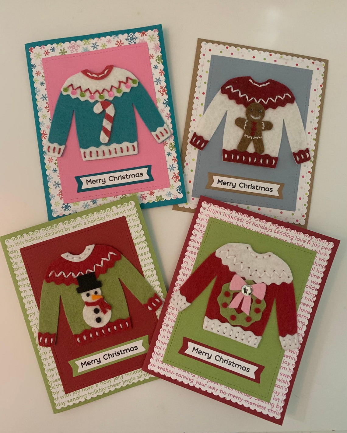 Ugly Sweater Christmas Card Handmade Christmas Greeting Card - Etsy