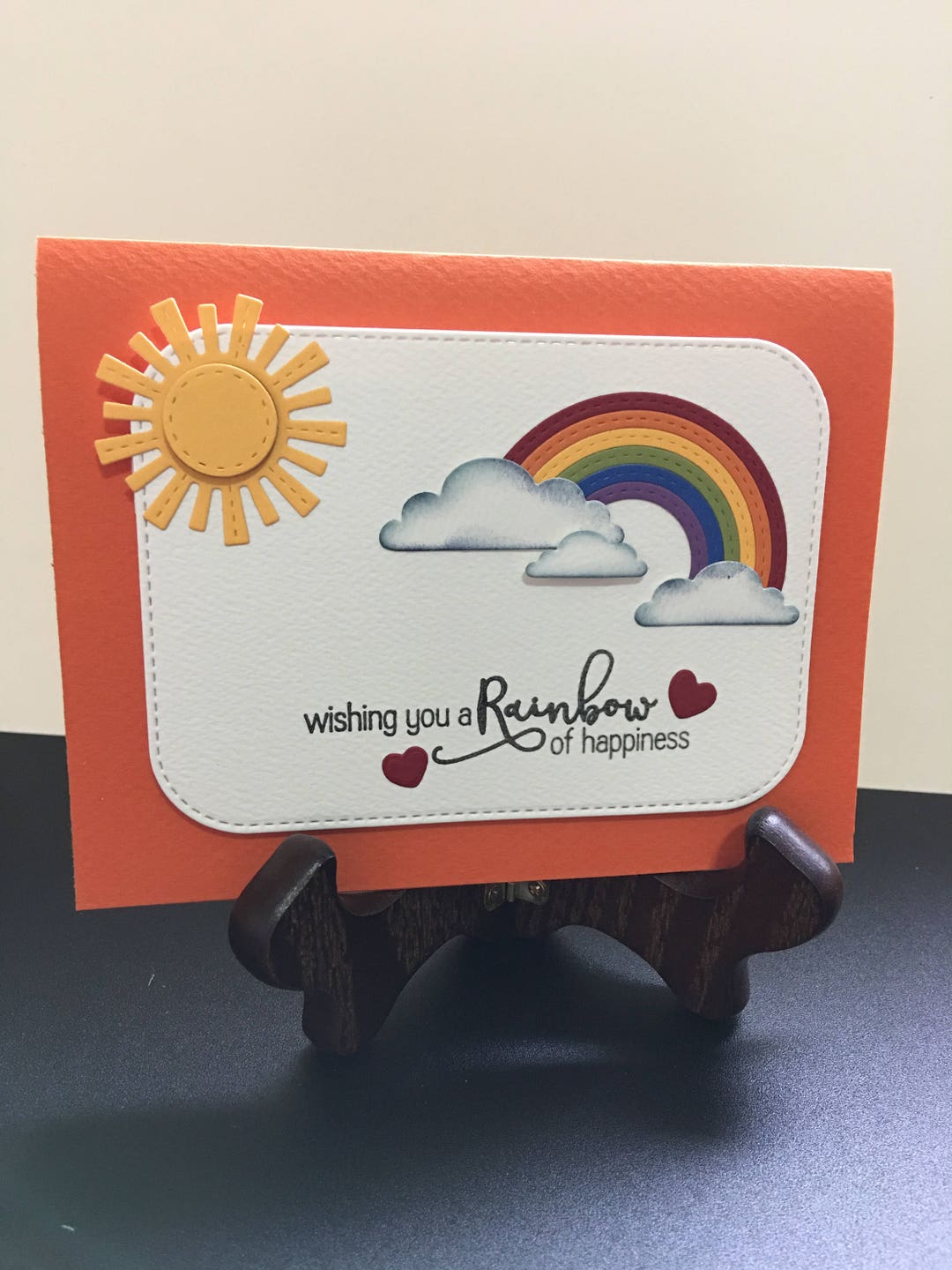 Handmade Rainbow Card Rainbow Card Best Wishes Card - Etsy UK