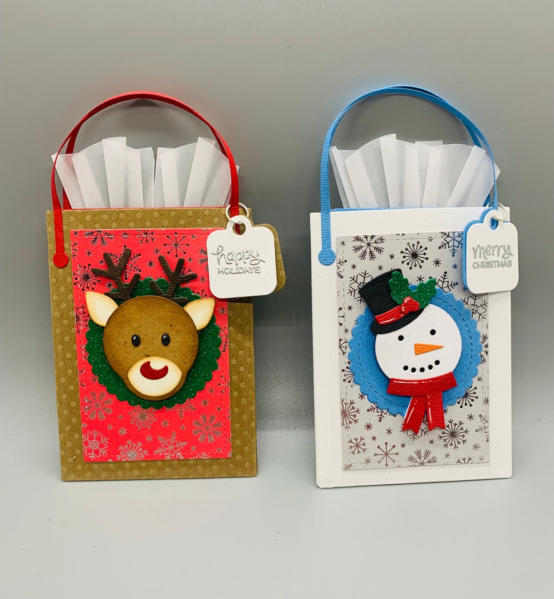 Handmade Christmas Gift Card Holder – Snowman or Reindeer - Etsy