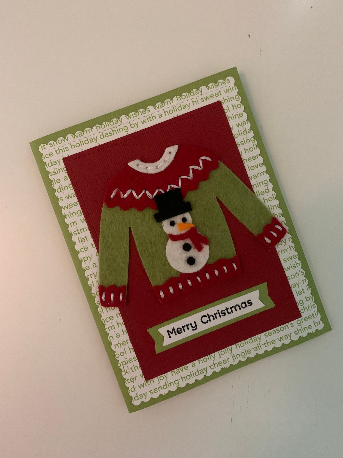 Ugly Sweater Christmas Card Handmade Christmas Greeting Card - Etsy