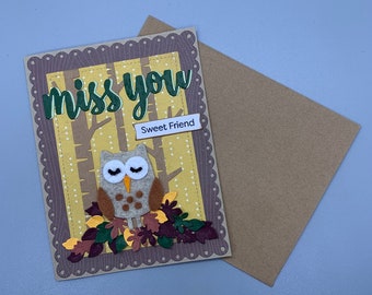 Owl Miss You Card - Etsy
