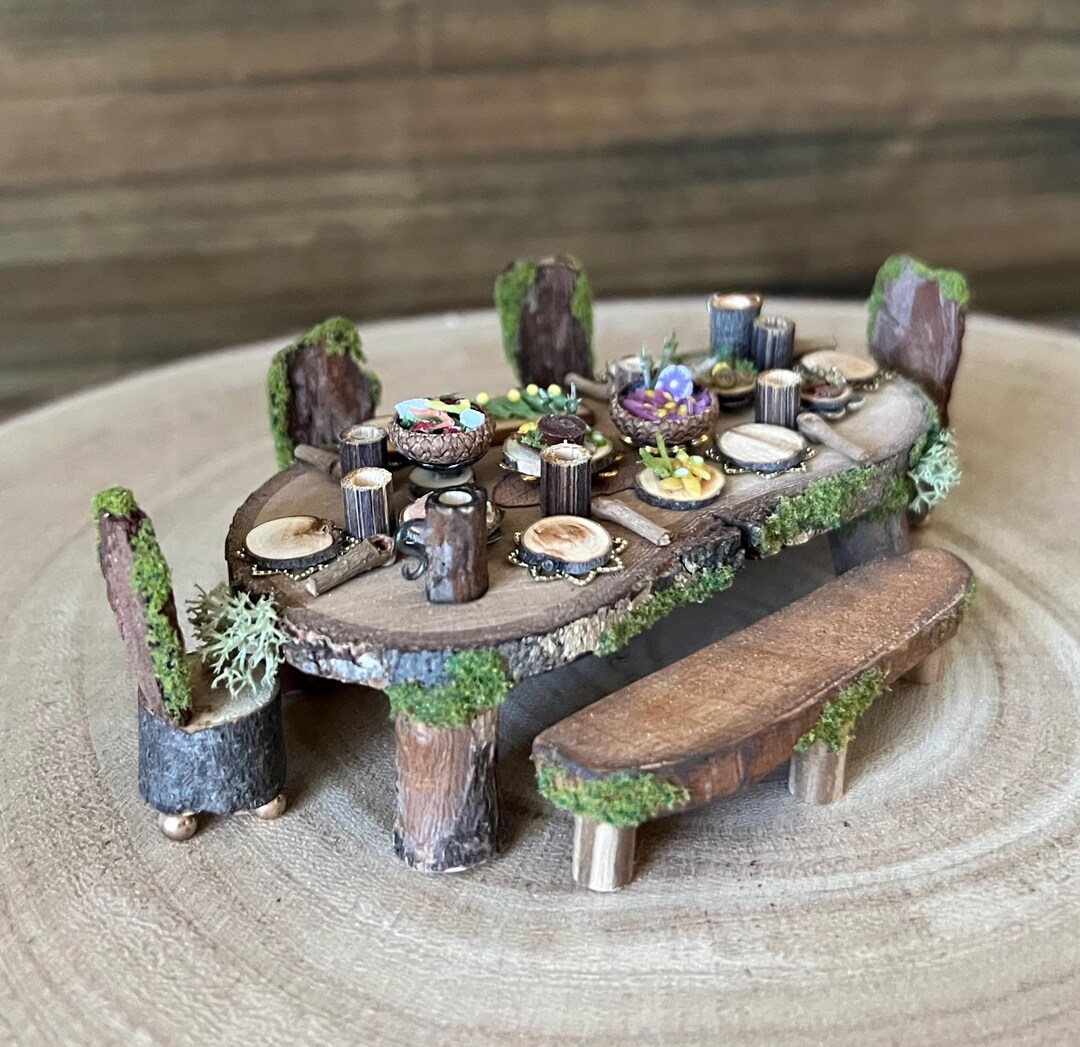 Fairy Garden House Dinner Party Dining Room & Accessories Set - Etsy