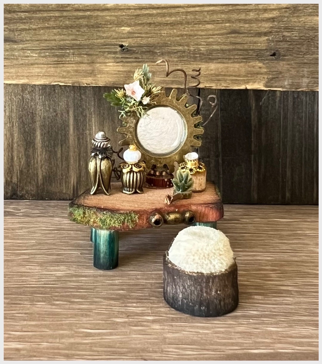 Fairy Garden House Vanity Dresser & Stool Accessories Collection Set - Etsy