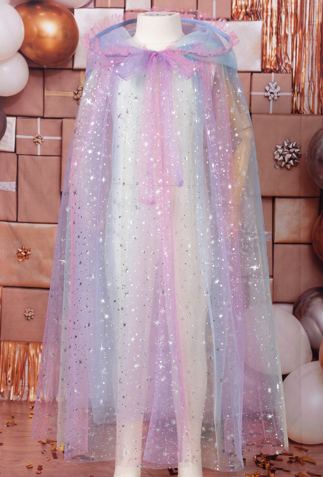 New Girls Rainbow Hooded Cape Light Weight Colourful Halloween - Etsy