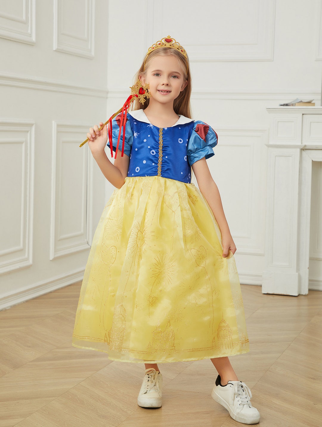 2024 Girls Snow Dress Kids Princess Party Dress With Headband - Etsy