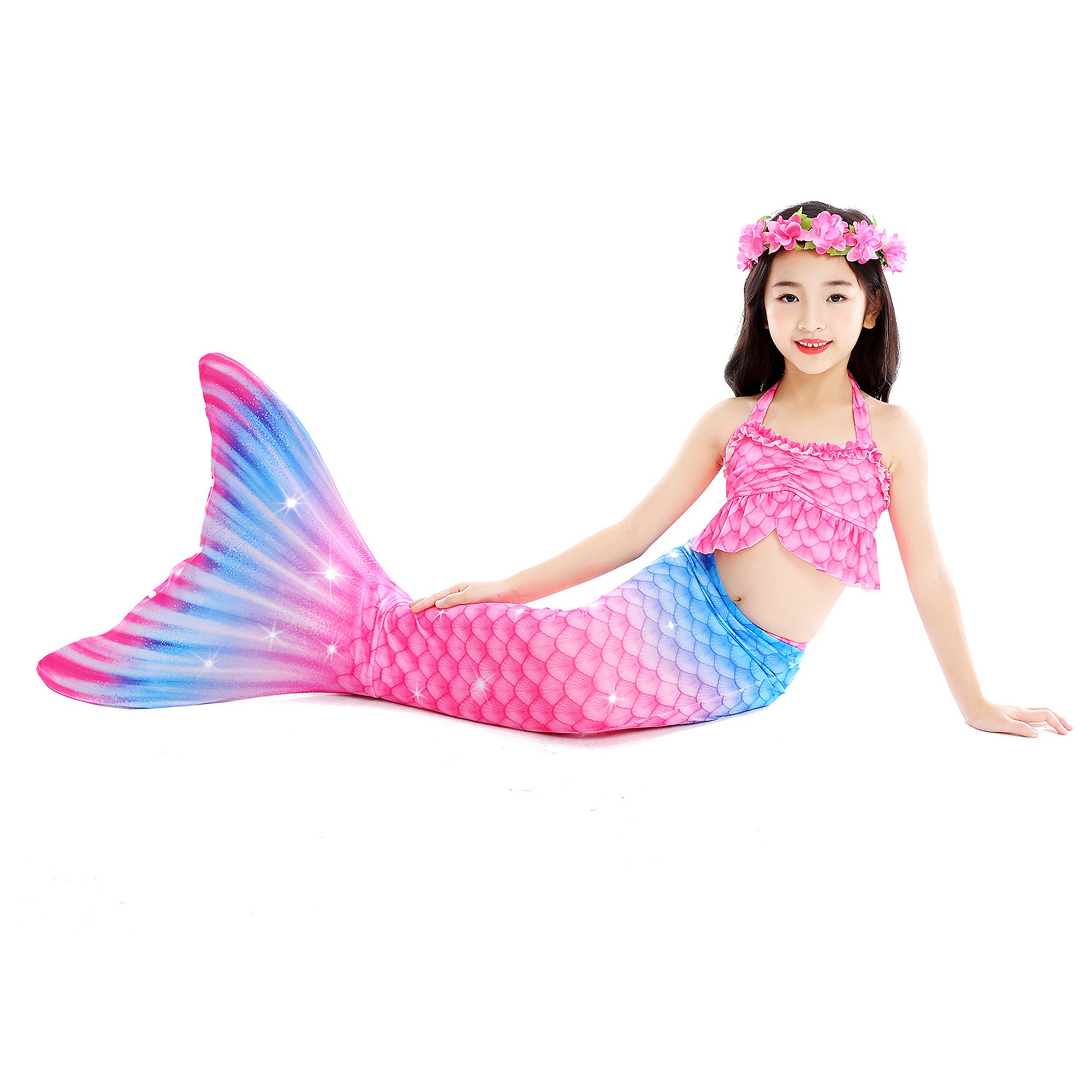 Girls 6pcs Swimming Mermaid Sets Mermaid Dress Up Costume Etsy