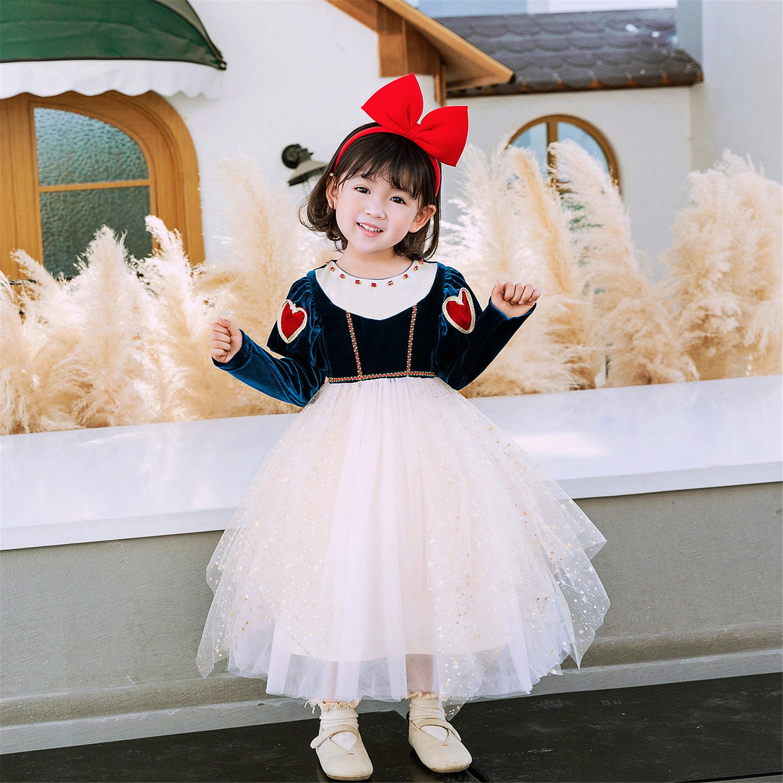 Girls Long Sleeve White Snow Dress with Headband | Etsy